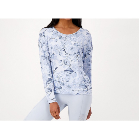 zuda | Tops | Zuda Zrefresh Aloe Infused Long Sleeve Sleep Top Blue ...